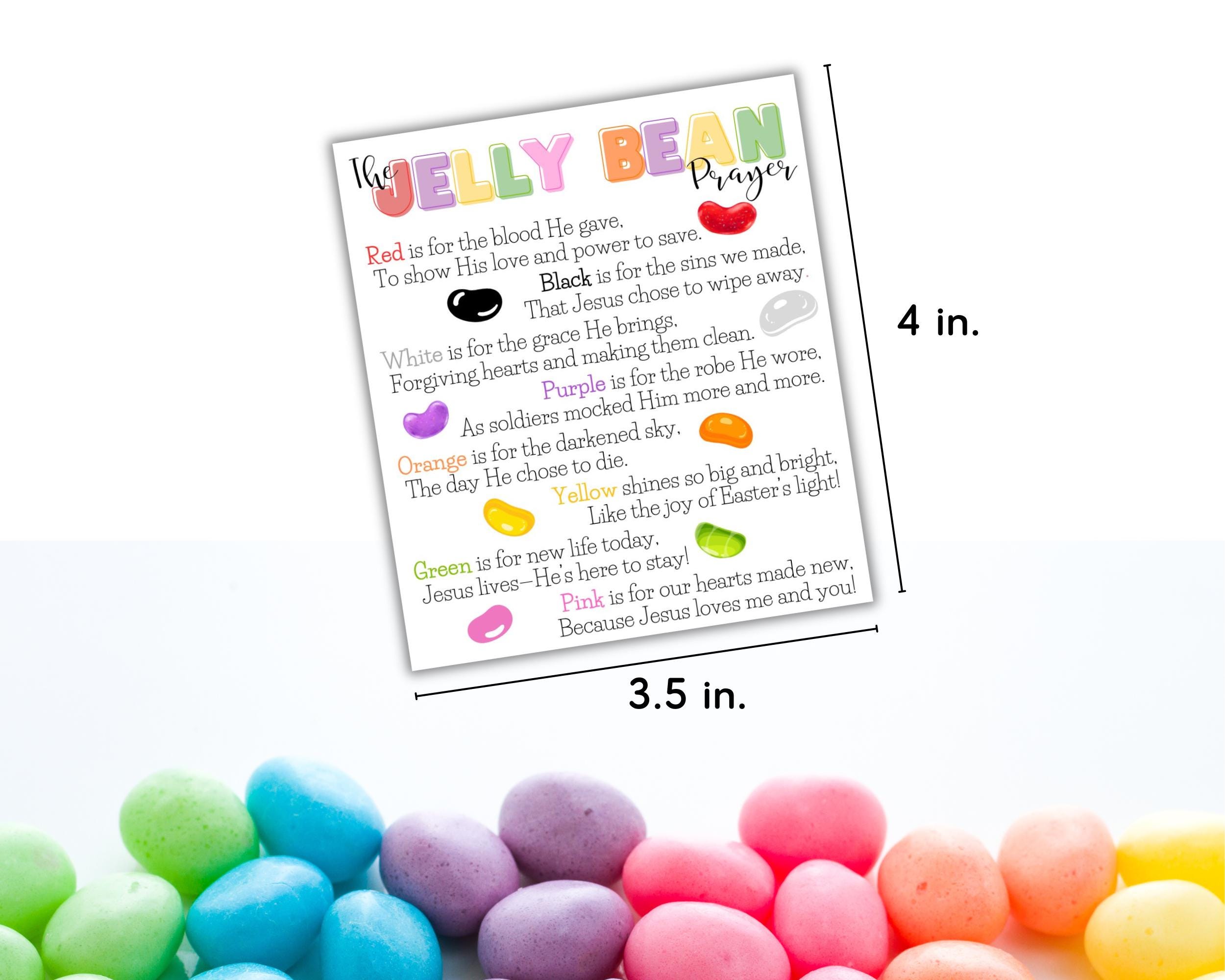 Jelly Bean Prayer Candy Bag Tag – Printable Easter Favor, Easter Sunday ...