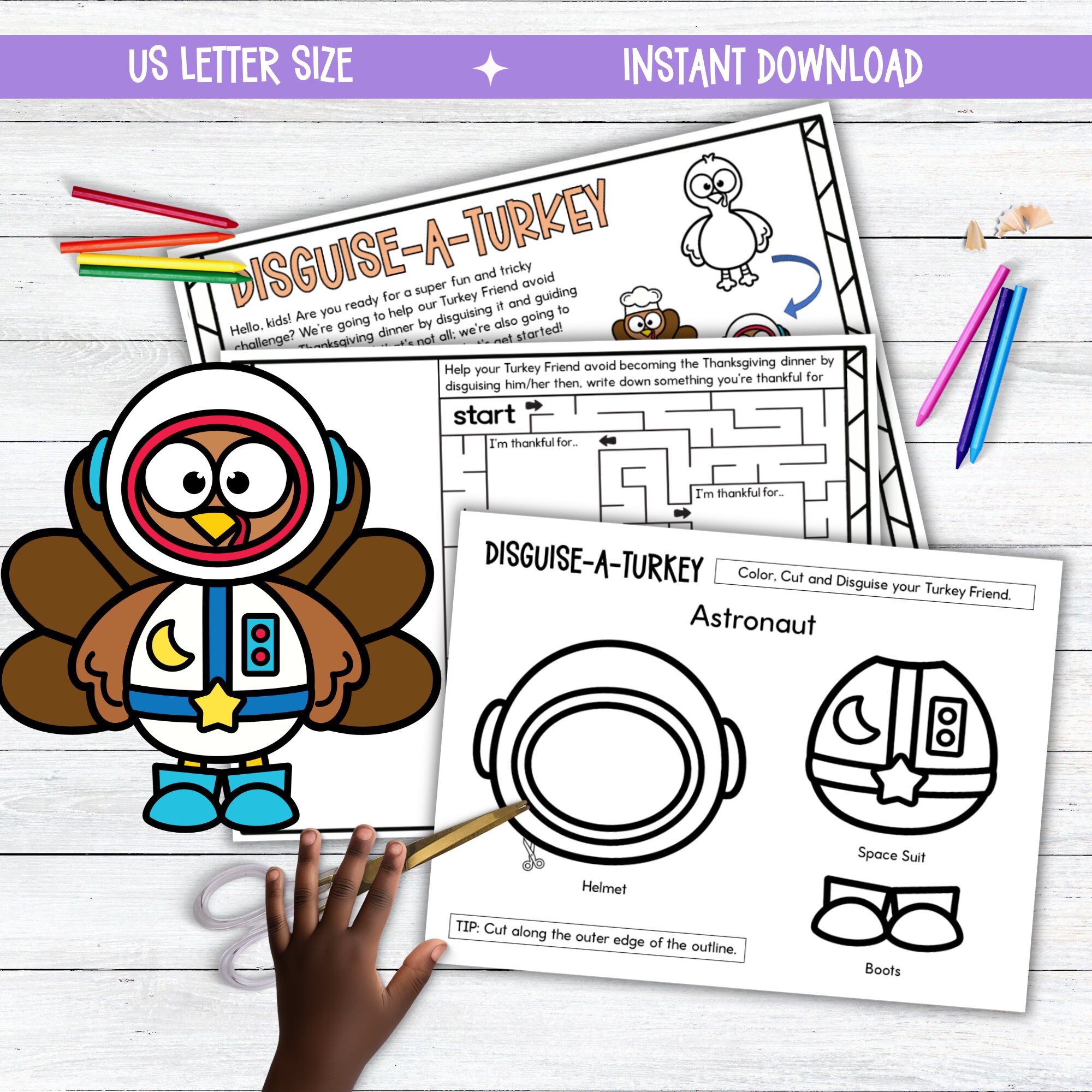 Disguise-a-turkey Activity Kit for Kids, Thanksgiving Craft and ...