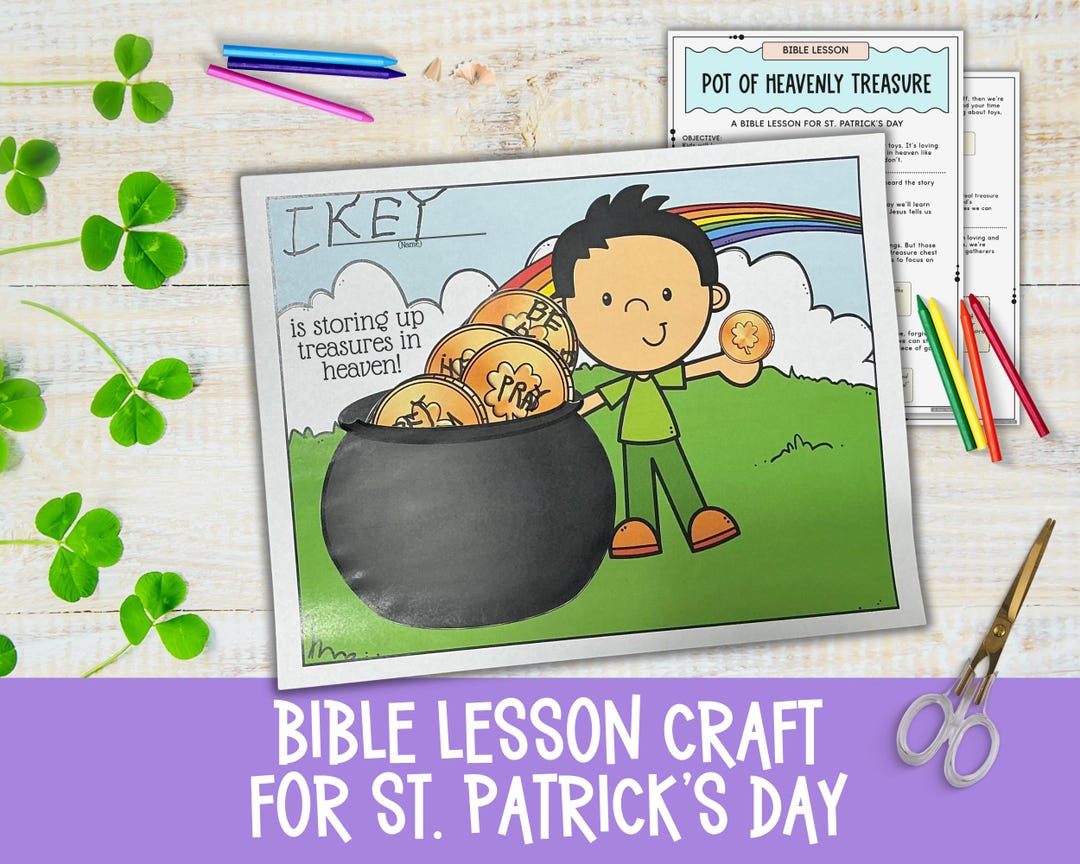 St. Patrick's Day Bible Lesson Craft, Pot of Heavenly Treasures Craft ...