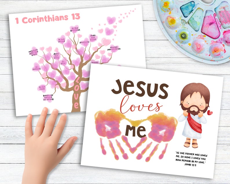Jesus Loves Me, 1 Corinthians 13 Handprint Art Craft - Valentines ...