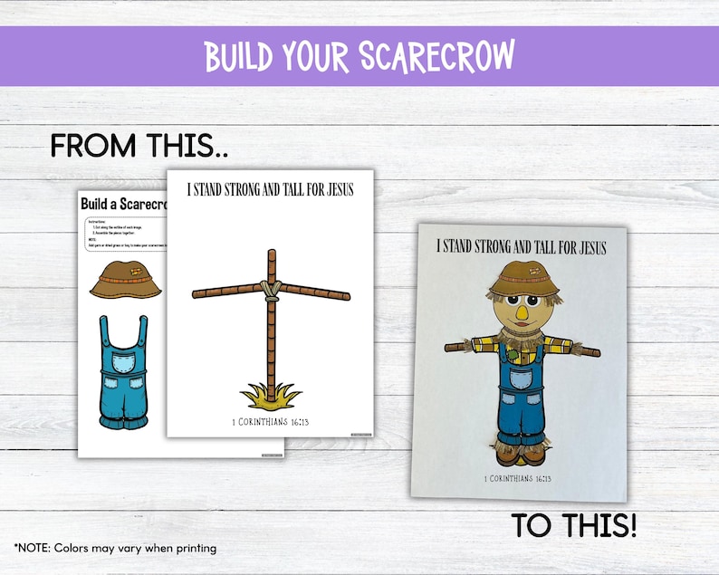 Scarecrow Bible Lesson Craft for Fall or Halloween, Build a Scarecrow ...