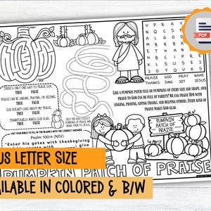 Pumpkin Patch Themed Bible Activity Set for Fall/harvest, Sunday School ...