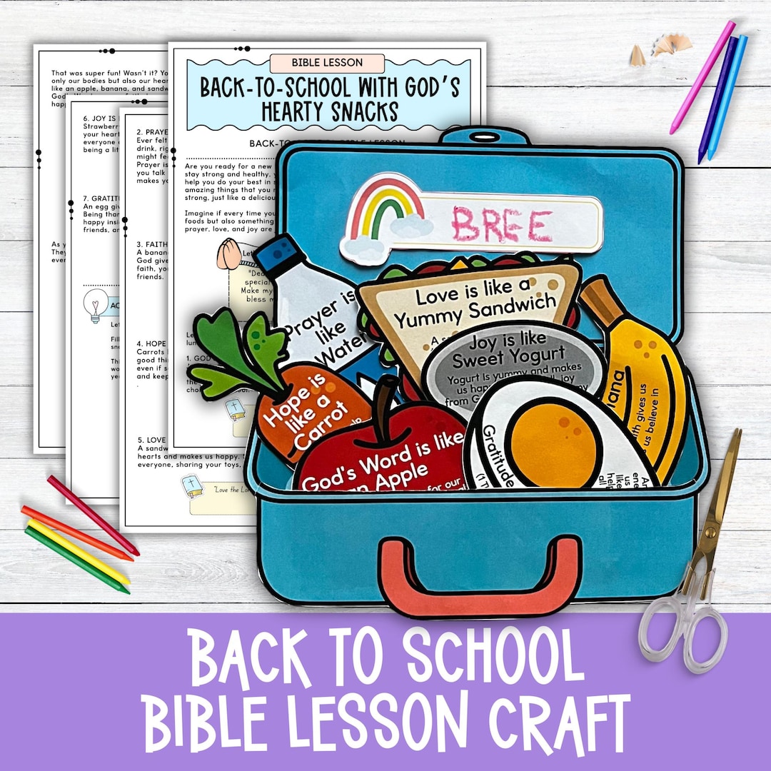 Back to School Bible Lesson Craft, God's Hearty Snacks Craft Activity ...