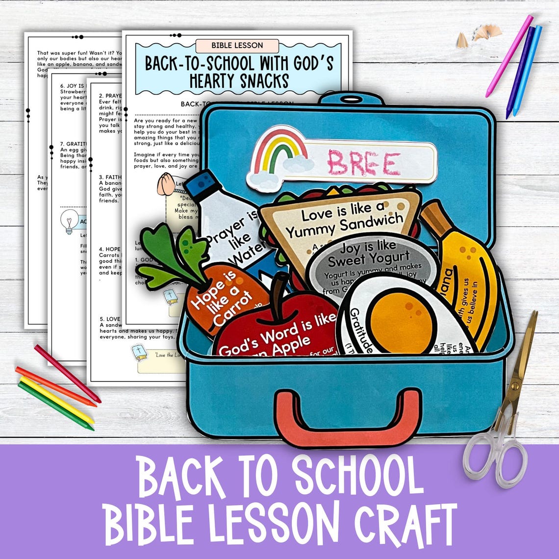 Back to School Bible Lesson Craft, God's Hearty Snacks Craft Activity ...