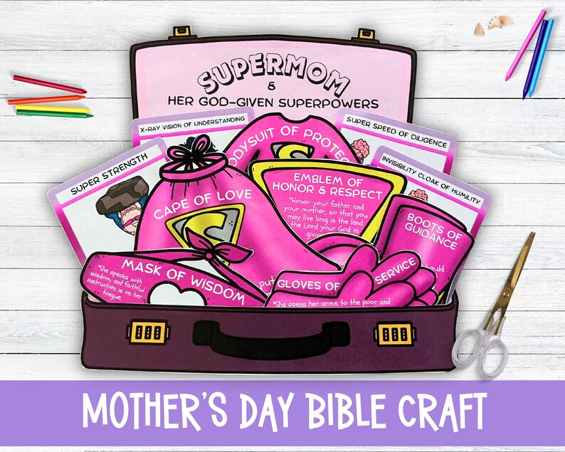 Mothers Day Bible Craft, Superhero Mom/grandma/aunt Printable Craft ...