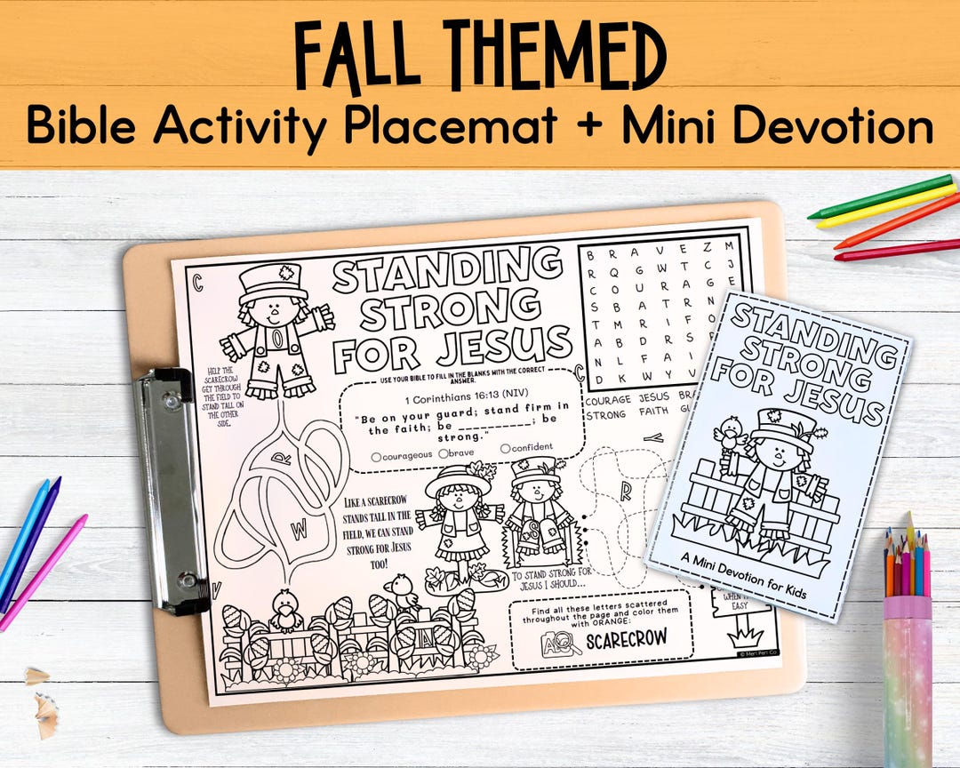 Scarecrow Themed Bible Activity Set for Fall or Halloween, Sunday ...