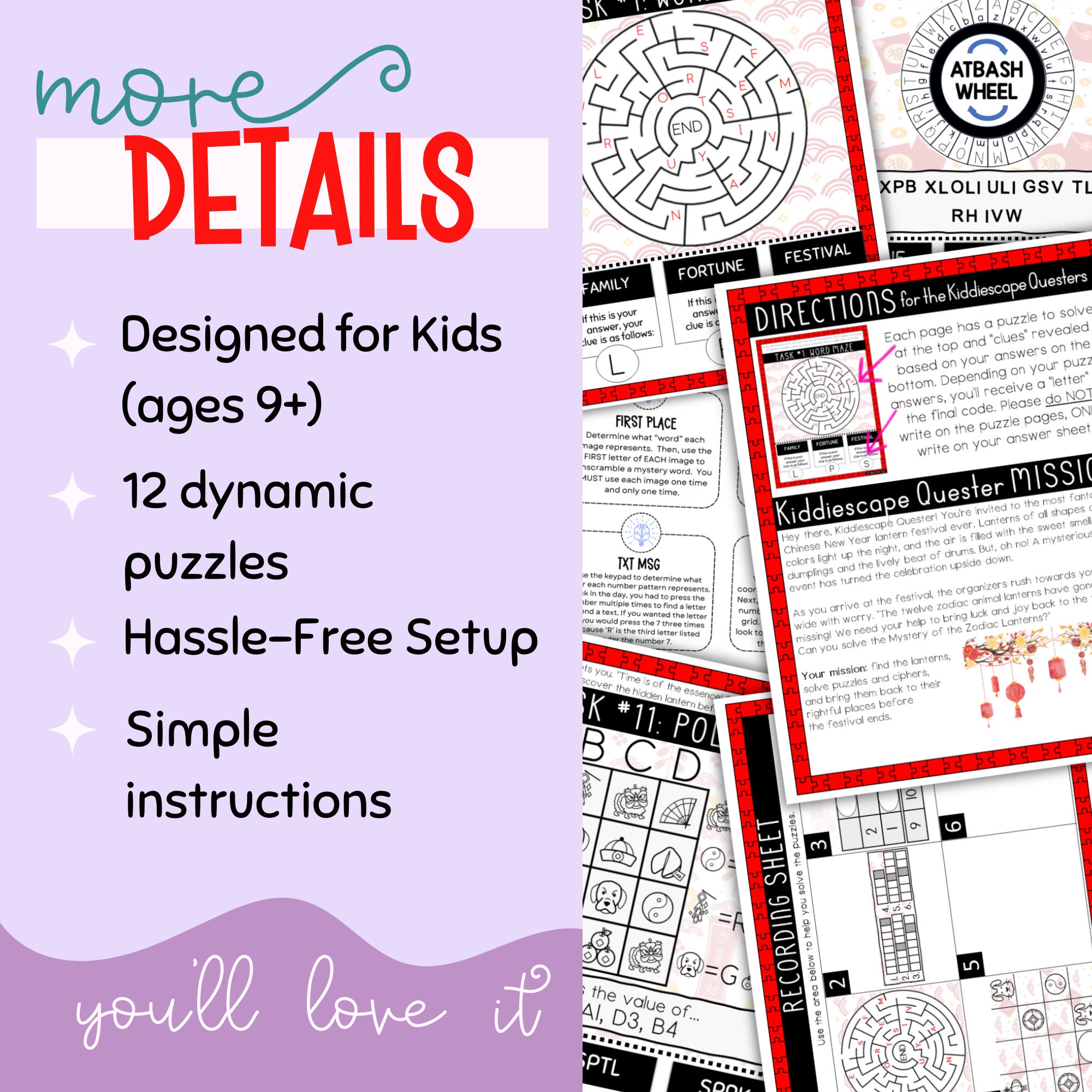 Zodiac Lanterns Printable Escape Room for Kids | Chinese New Year ...