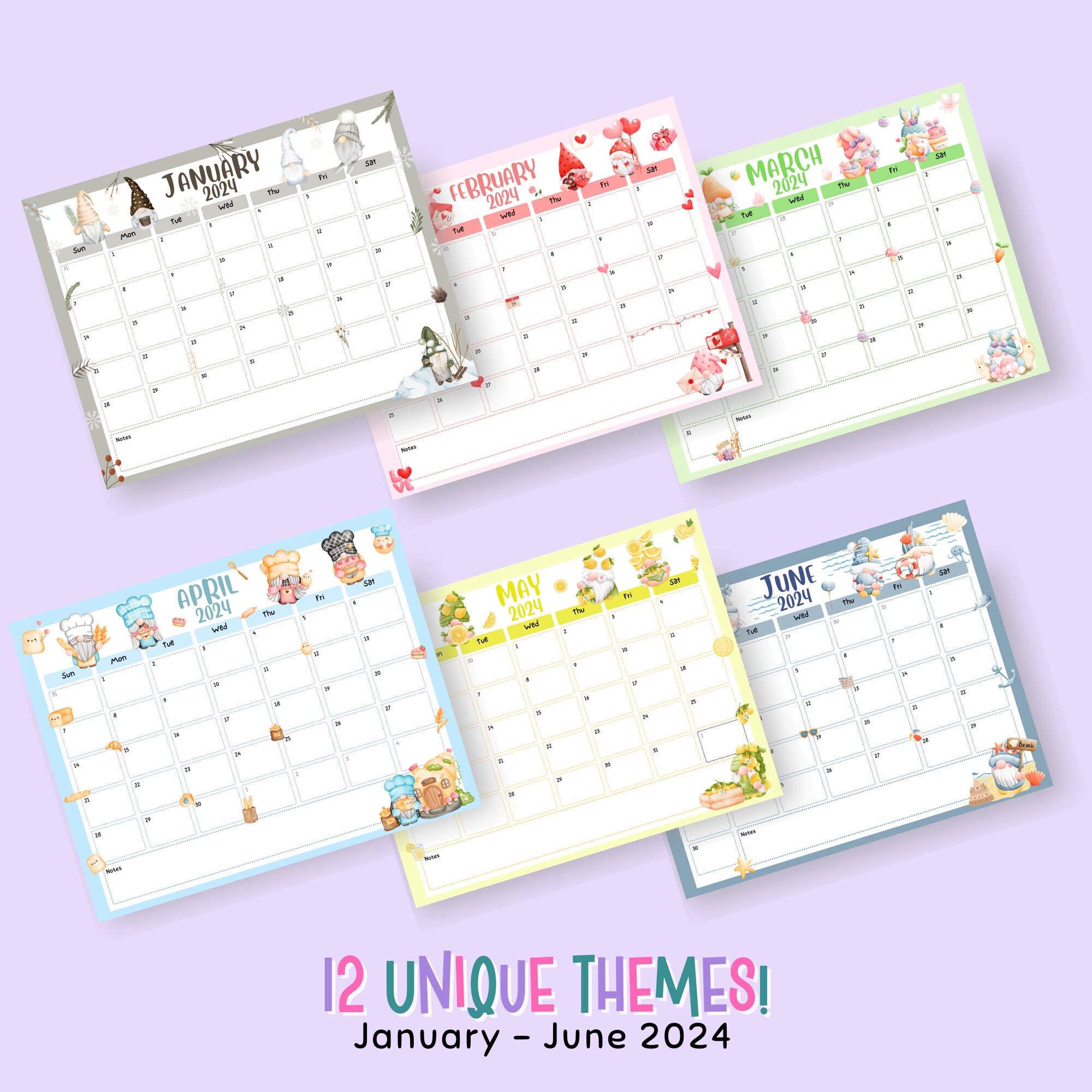 Academic Calendar 2023-2024 Gnome Calendar, Editable/fillable Gnome ...