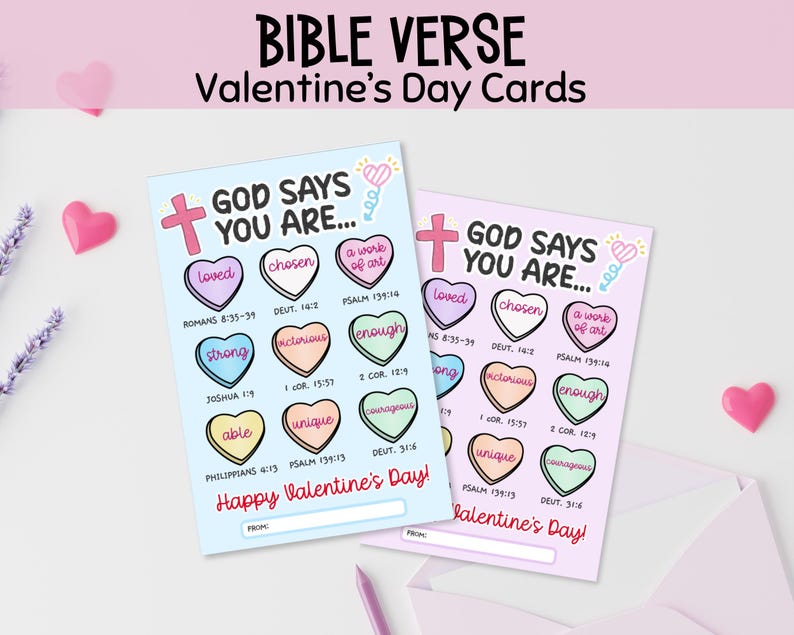 Valentine's Bible Verse Scripture Cards for Kids - Printable Cards (PDF ...