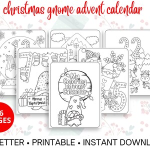 Christmas Gnome Coloring Advent Calendar - Christmas Gnome Coloring ...