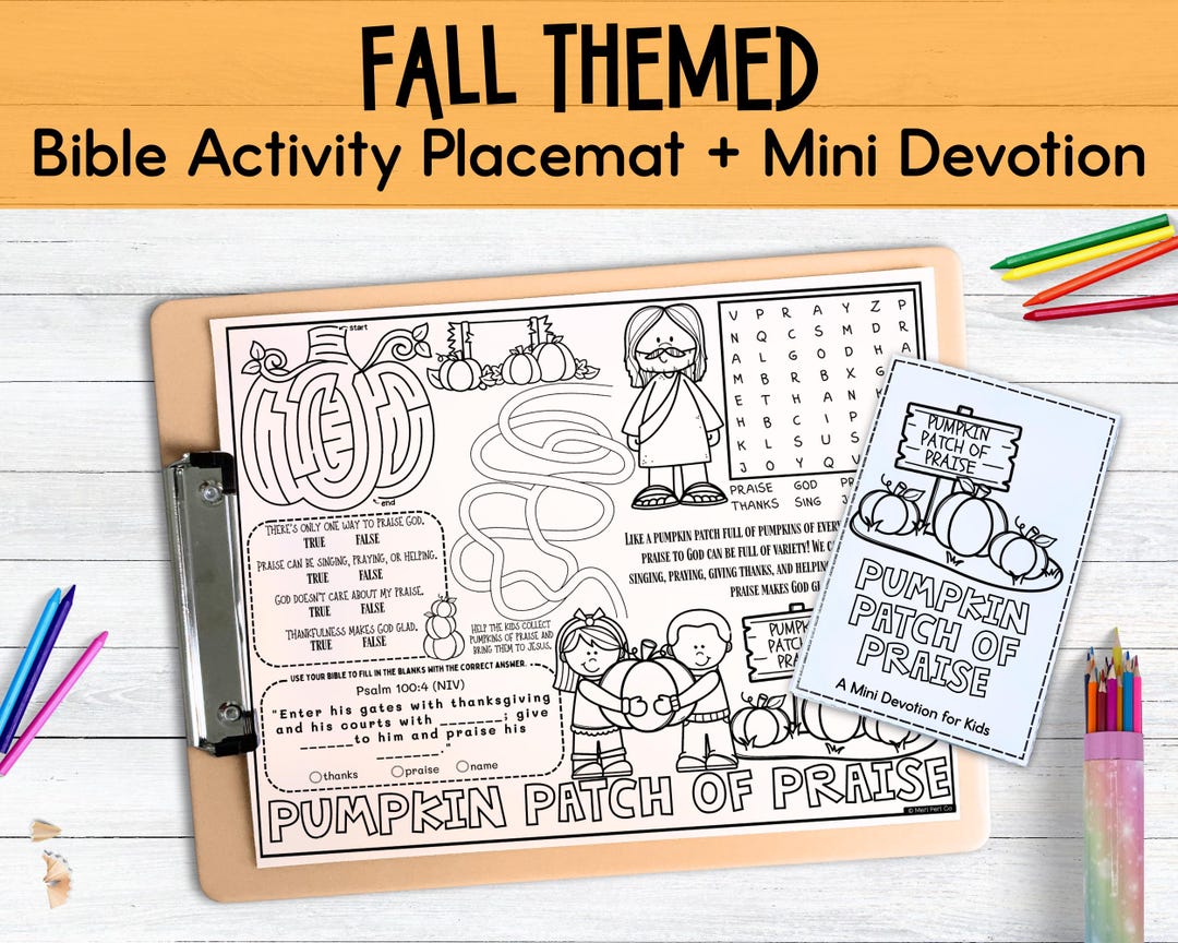 Pumpkin Patch Themed Bible Activity Set for Fall/harvest, Sunday School ...