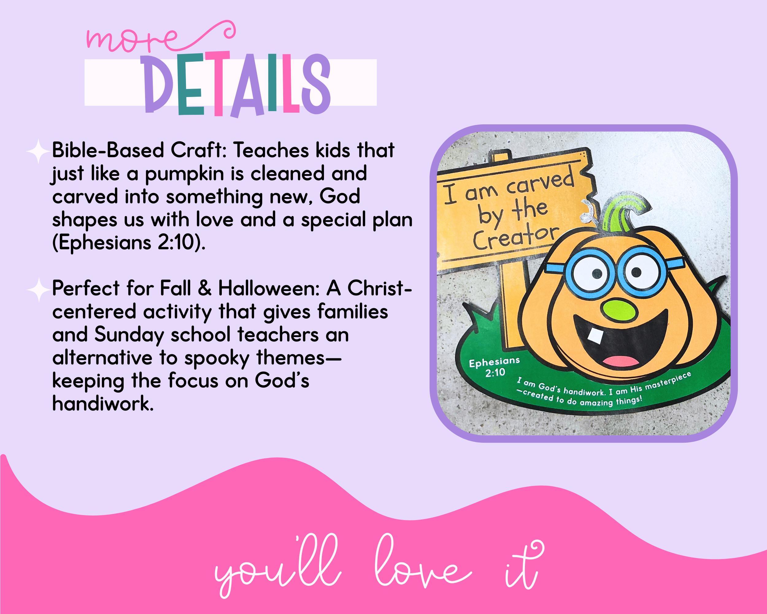 Pumpkin Bible Lesson Craft for Fall or Halloween, Build a Jack-o ...