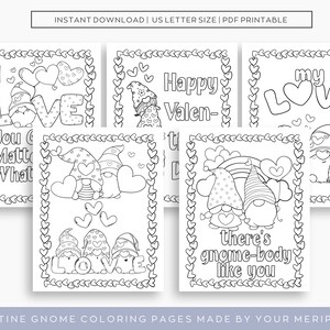 Valentine Gnome Coloring Pages 10 Printable Valentine Gnome Coloring ...
