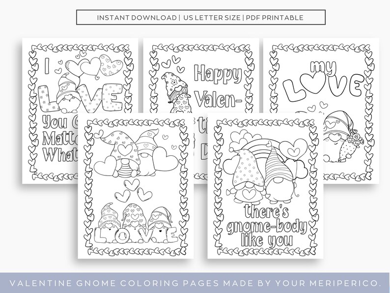 Valentine Gnome Coloring Pages - 10 Printable Valentine Gnome Coloring ...