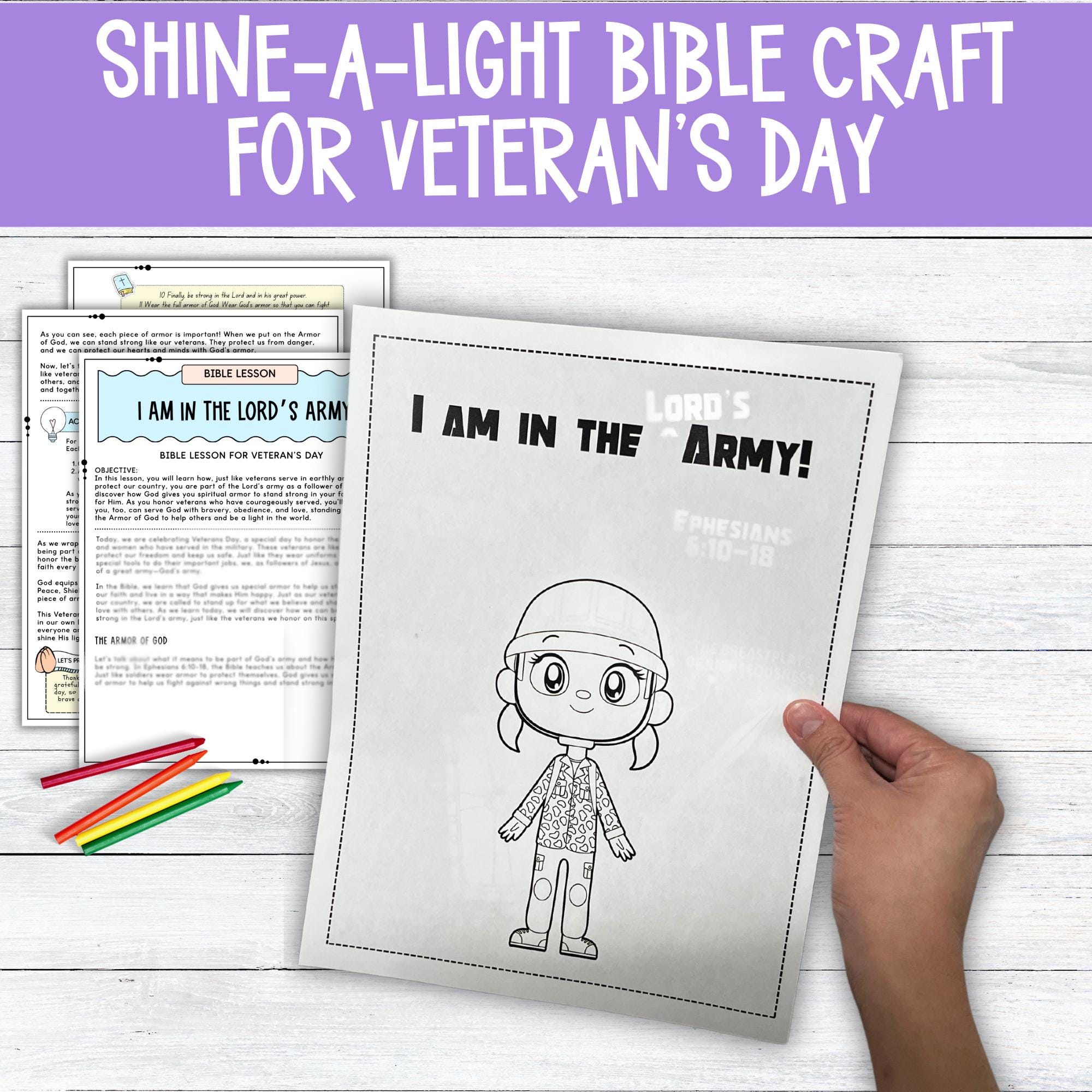 Bible Lesson Craft for Veterans Day , Shine-a-light on the Armor of God ...