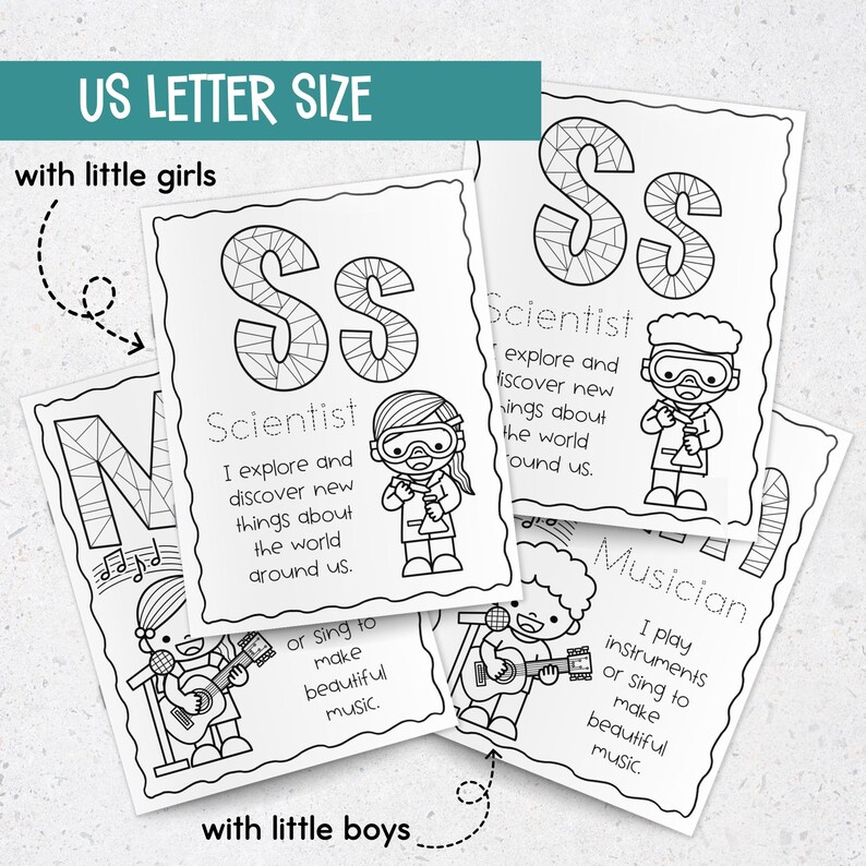 Community Helpers ABC Coloring Pages for Preschool, Toddlers and ...