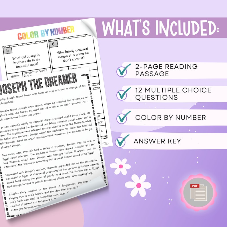 Joseph the Dreamer Color by Number Activity | Fun Kids' Educational Kit ...