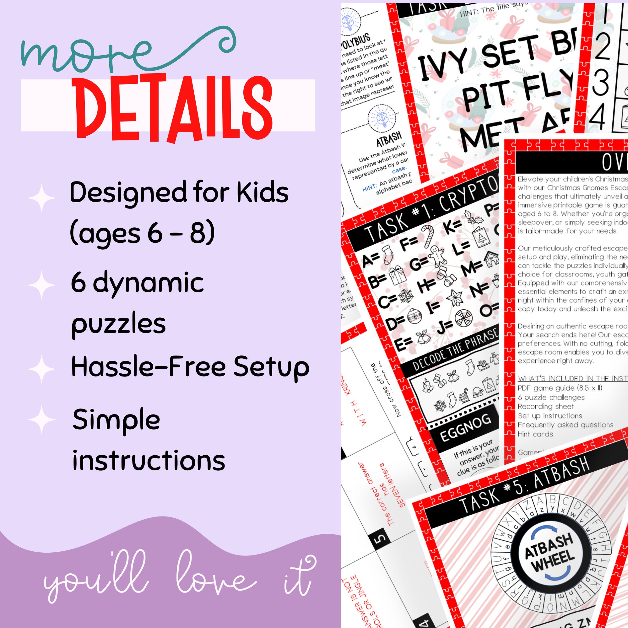 Christmas Gnomes Printable Escape Room for Kids Holiday Family Game ...