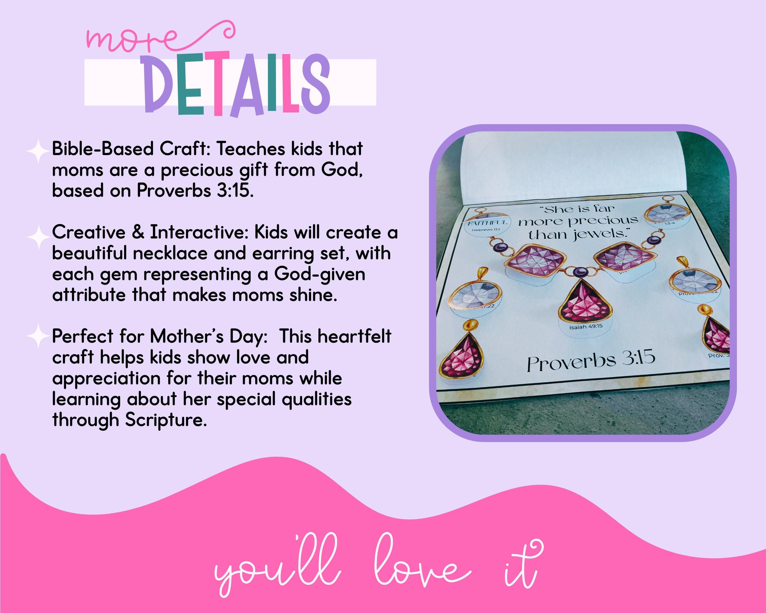 Mothers Day Bible Lesson Craft, Build a Jewelry Craft Activity for ...