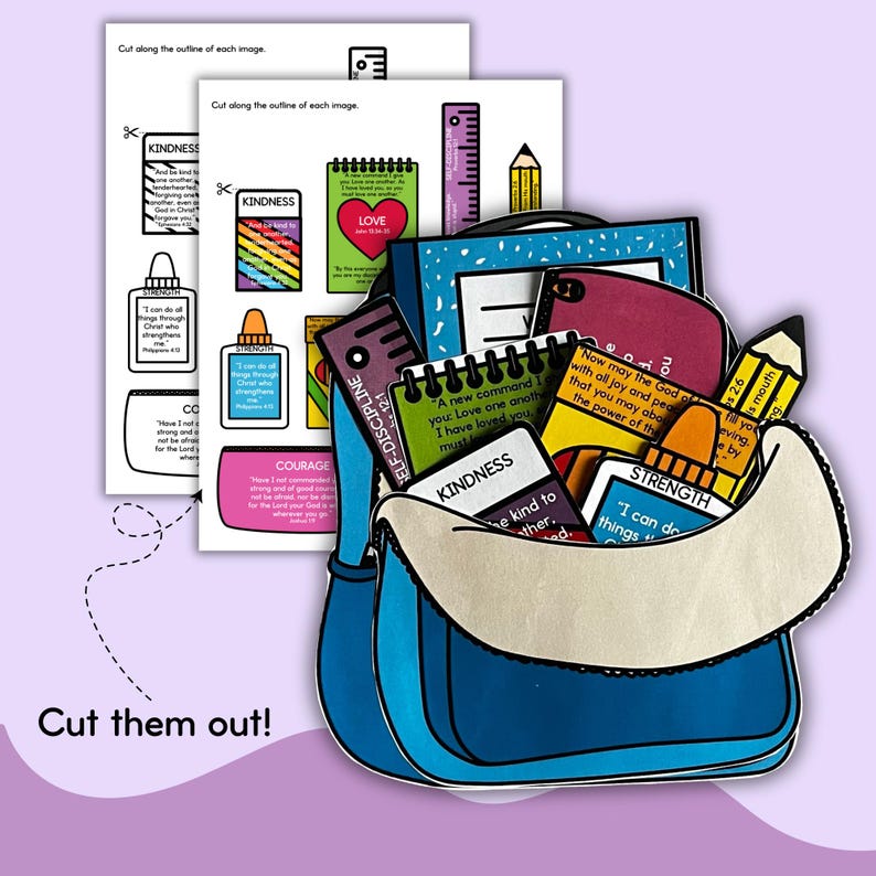 Back to School Bible Lesson Craft, Backpack of Blessings Craft Activity ...