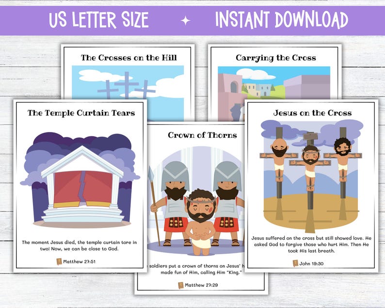 Easter Story Posters for Kids | Holy Week Bible Story Printables ...