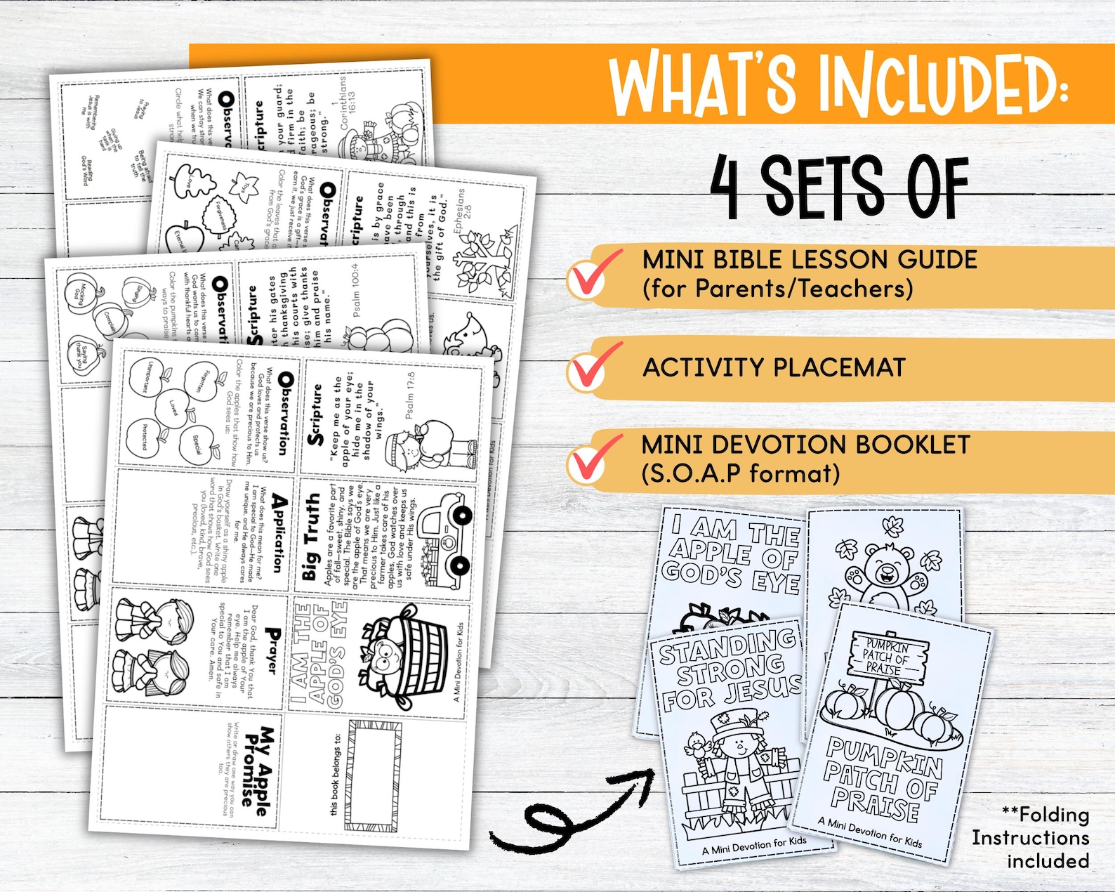 Fall Bundle Bible Activity Set, Bible Lesson + Printable Activity ...
