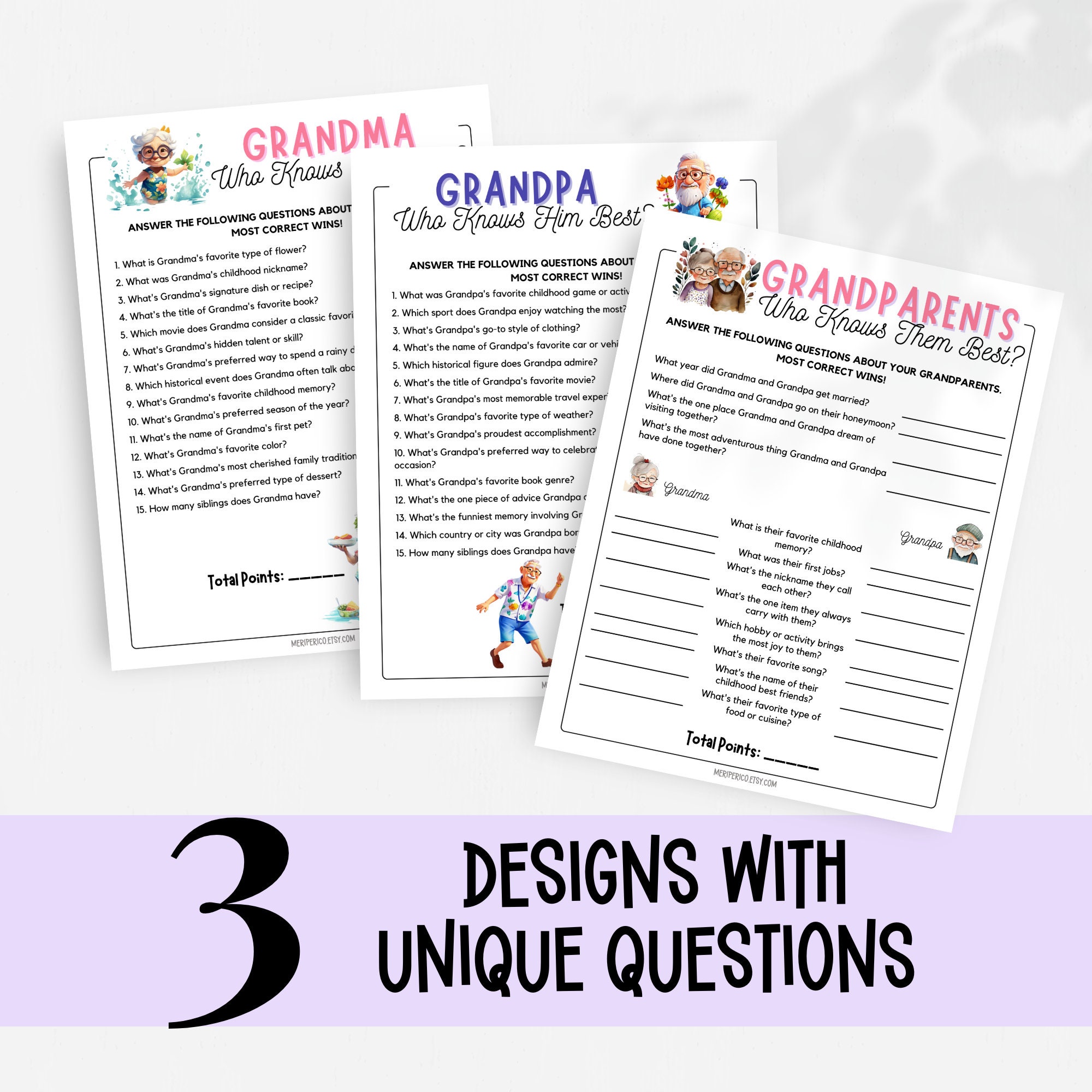 Who Knows the Grandparents Best? Printable Game - Grandparent's Day ...