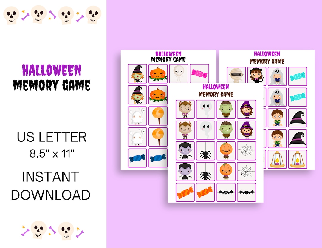 Halloween Memory Game - Printable Halloween Card Matching Game ...