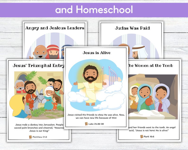 Easter Story Posters for Kids | Holy Week Bible Story Printables ...