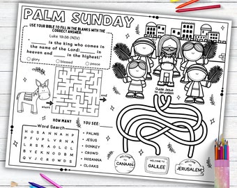 Ash Wednesday Activity Placemat, Lenten Season Coloring Placemat as ...