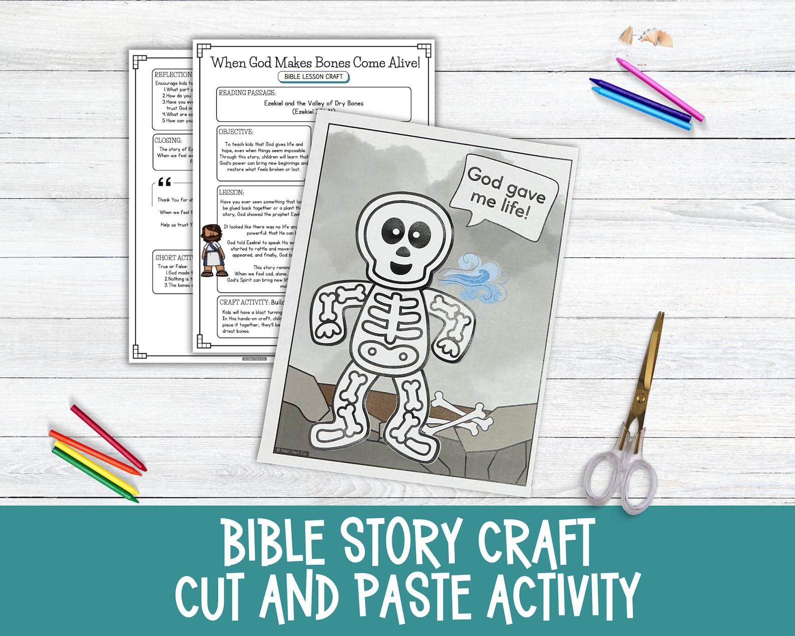 Ezekiel and the Dry Bones Bible Lesson Craft, Bible Story for Halloween ...