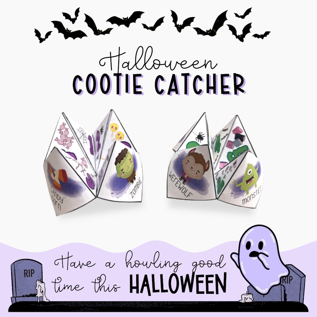Halloween Cootie Catcher - Halloween Paper Fortune Teller for Kids ...