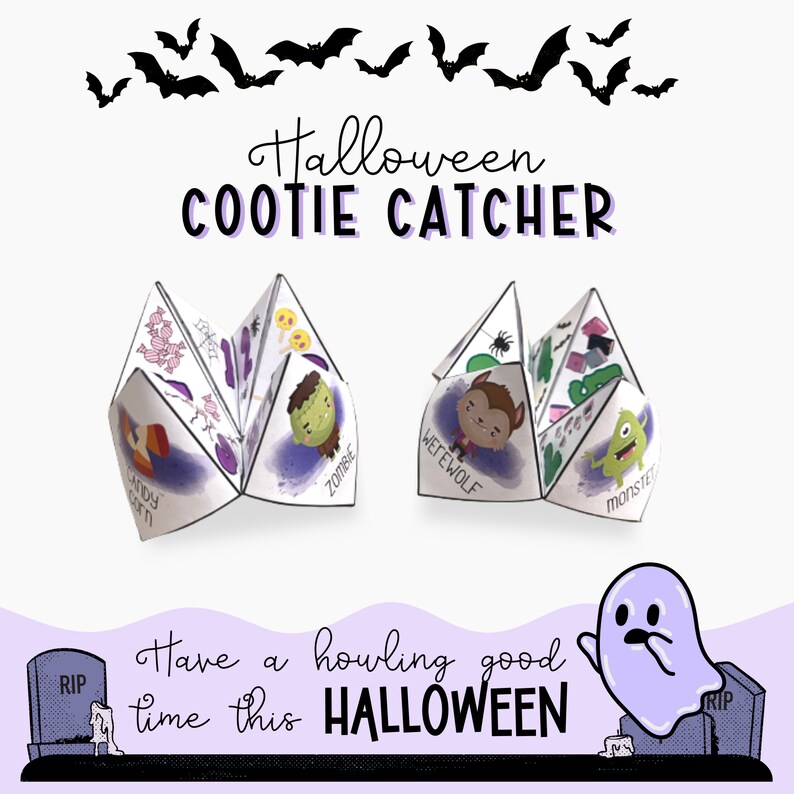 Halloween Cootie Catcher - Halloween Paper Fortune Teller for Kids ...