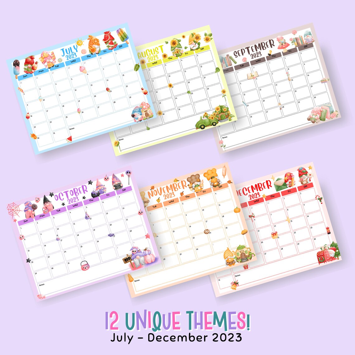 Academic Calendar 2023-2024 Gnome Calendar, Editable/fillable Gnome ...