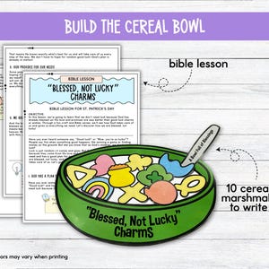St. Patrick's Day Bible Lesson Craft, Blessed Not Lucky Charms Craft ...