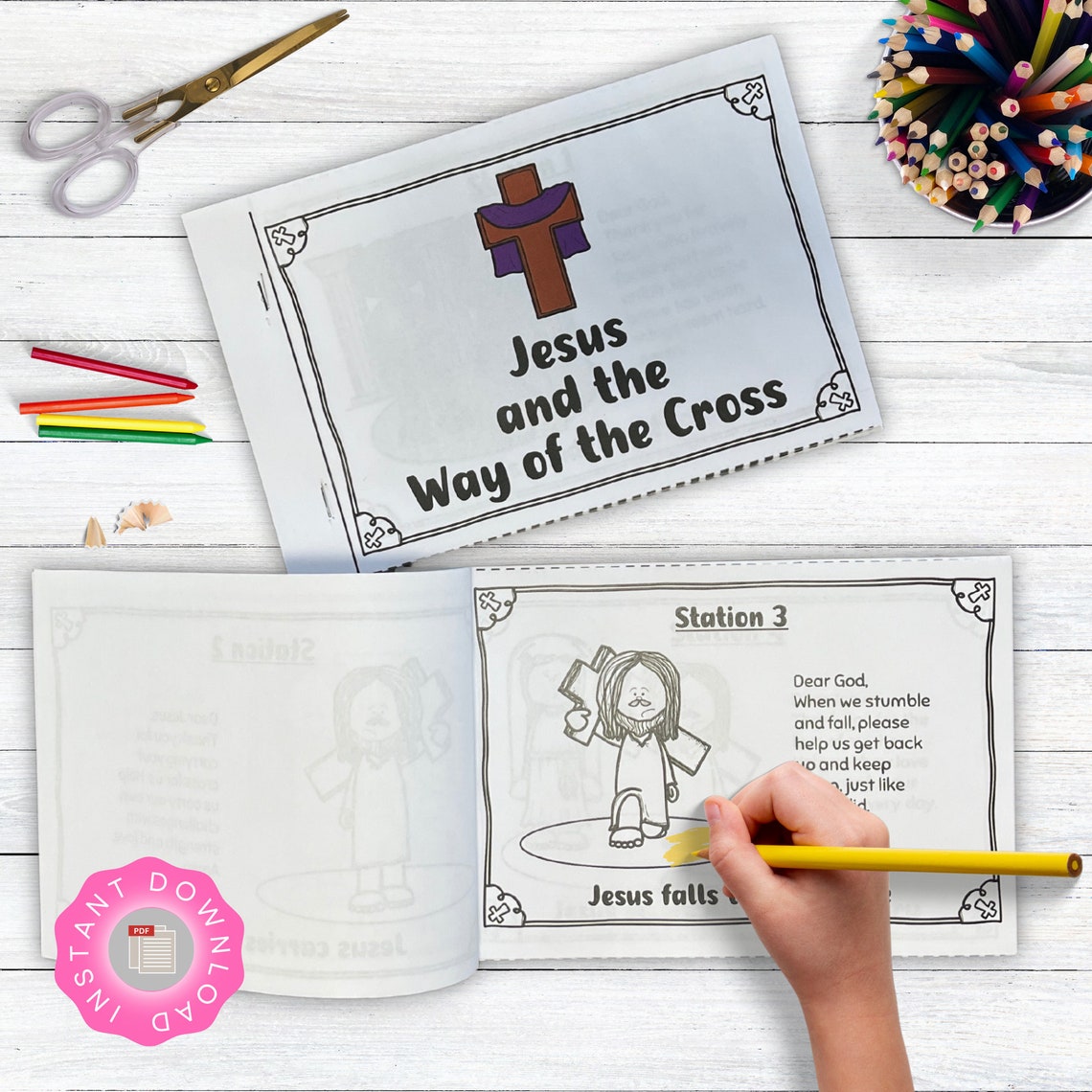 Stations of the Cross Printable for Kids, Jesus Way of the Cross ...
