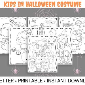 Kids in Halloween Costume Coloring Pages 16 Printable - Etsy
