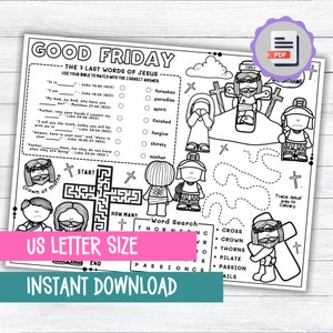 Good Friday Activity Placemat, Holy Week, Lenten Season Coloring ...