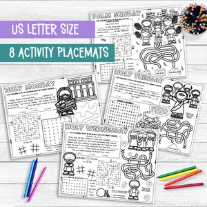 Easter Story Activity Placemats, Holy Week Bundle, Lenten Season ...