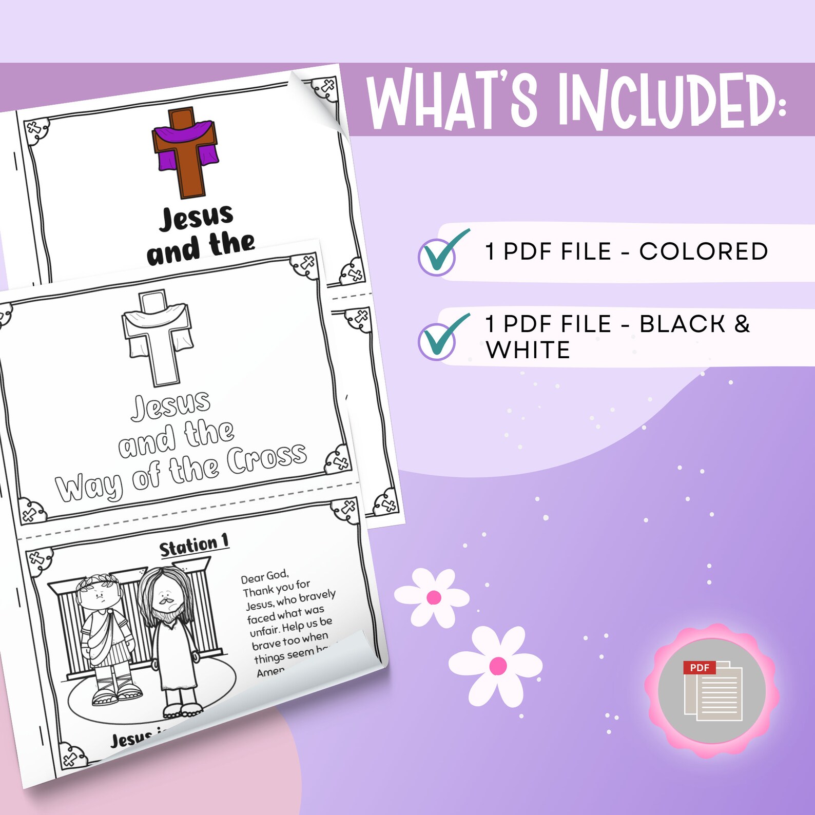 Stations of the Cross Printable for Kids, Jesus Way of the Cross ...