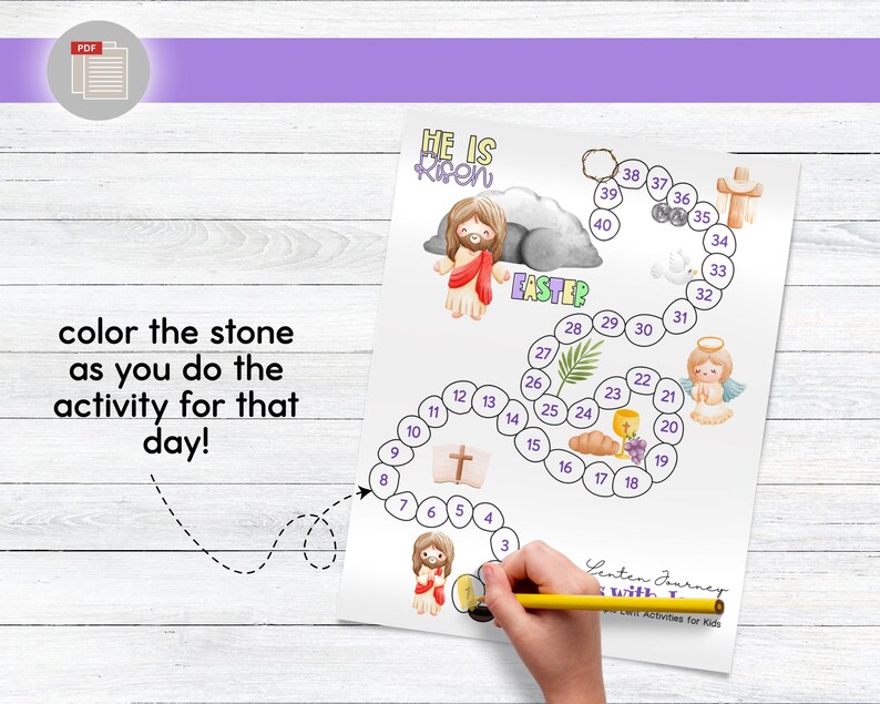 40 Days With Jesus Lenten Calendar, Lent Activities for Christian Kids ...
