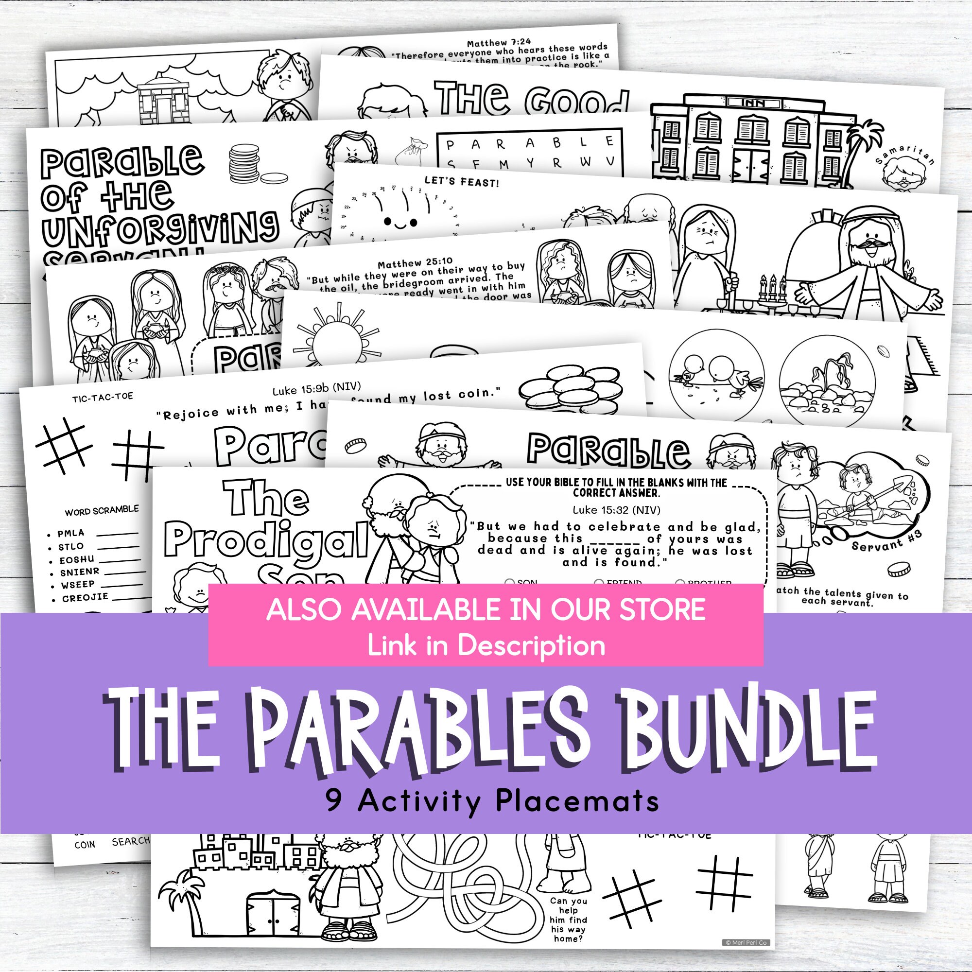 The Good Samaritan Activity Placemat, Jesus' Parable, Bible Story ...