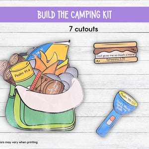 Camping-themed Bible Lesson Craft for Summer, Build a Camp Kit Activity ...