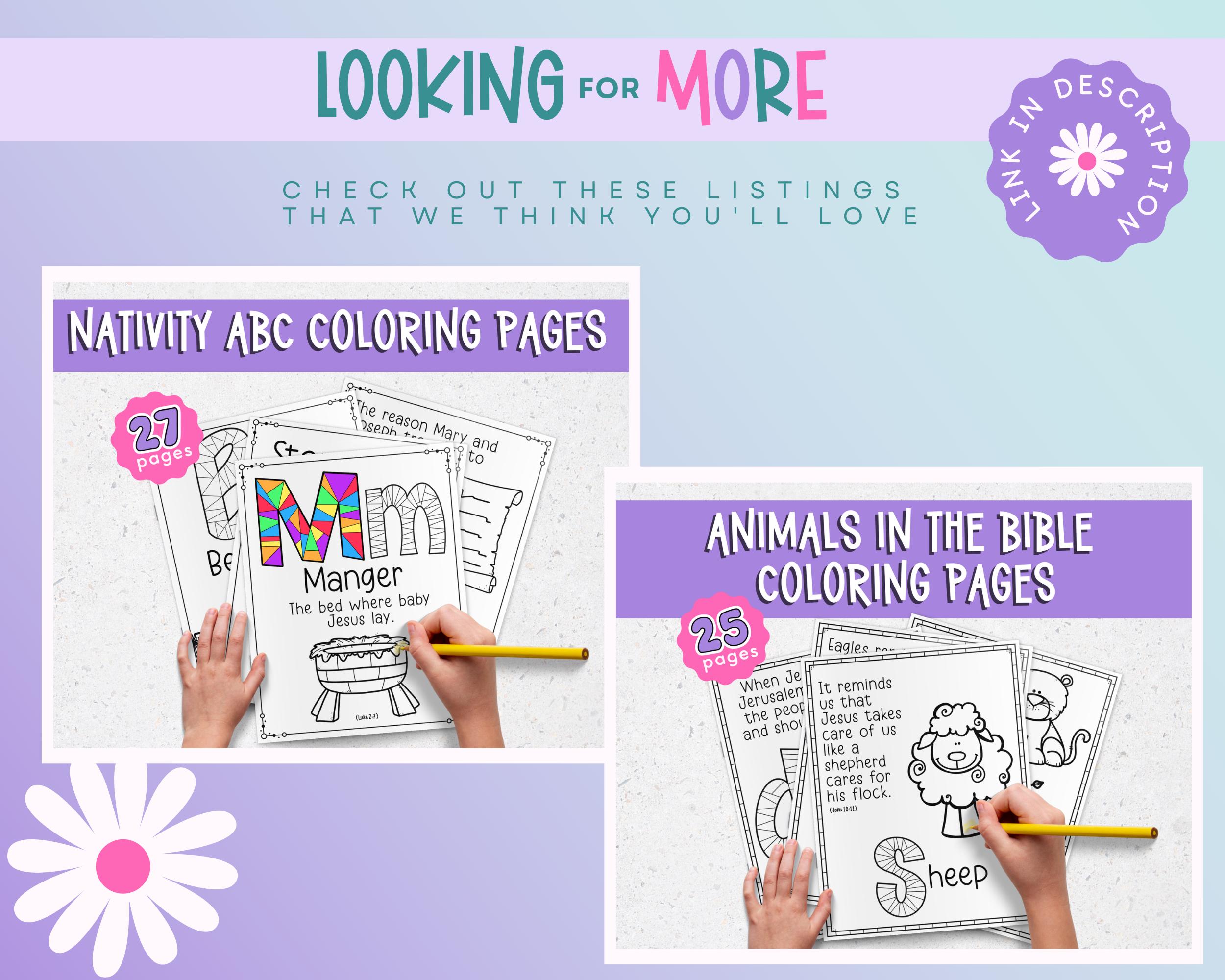 Bible ABC Coloring Pages for Christian Homeschool Families and Sunday ...