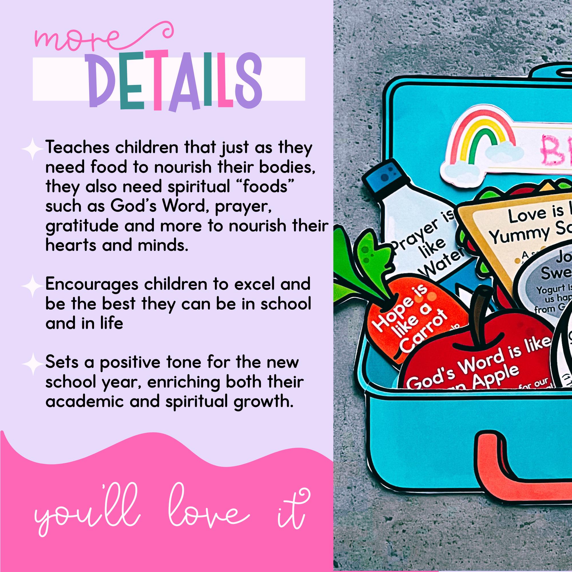Back to School Bible Lesson Craft, God's Hearty Snacks Craft Activity ...