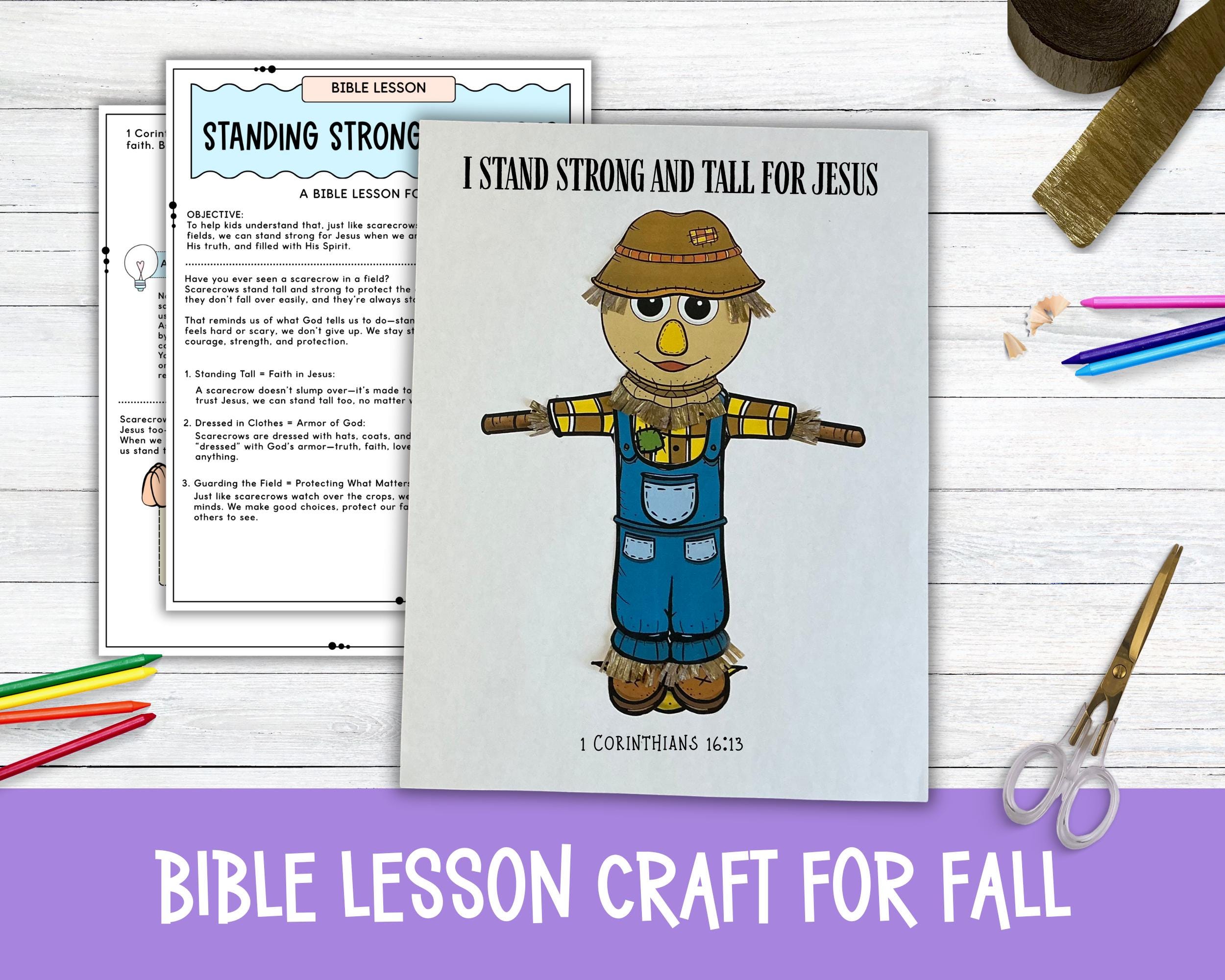 Scarecrow Bible Lesson Craft for Fall or Halloween, Build a Scarecrow ...