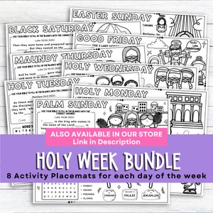 Maundy Thursday Activity Placemat, Holy Week, Lenten Season Coloring ...