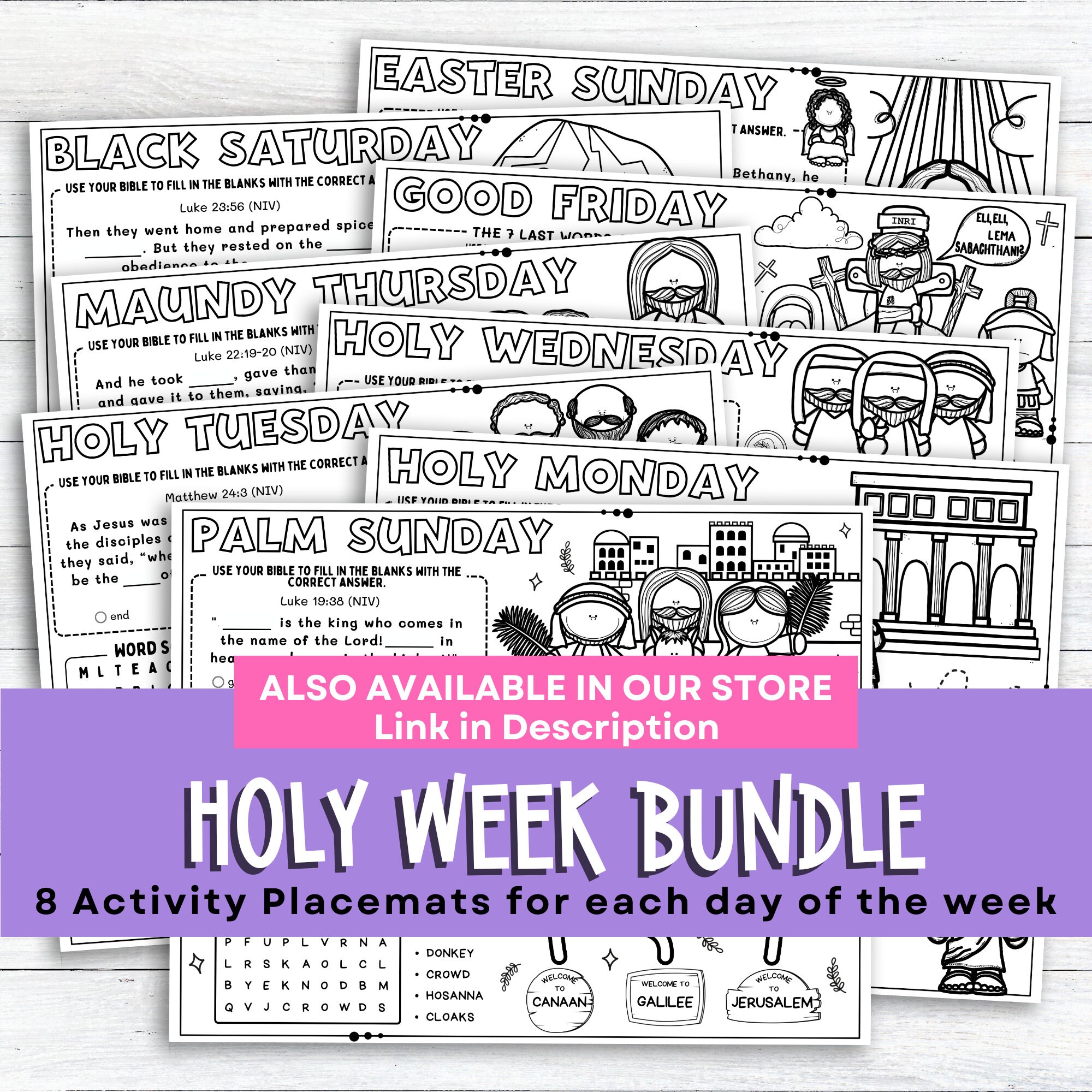 Maundy Thursday Activity Placemat, Holy Week, Lenten Season Coloring ...