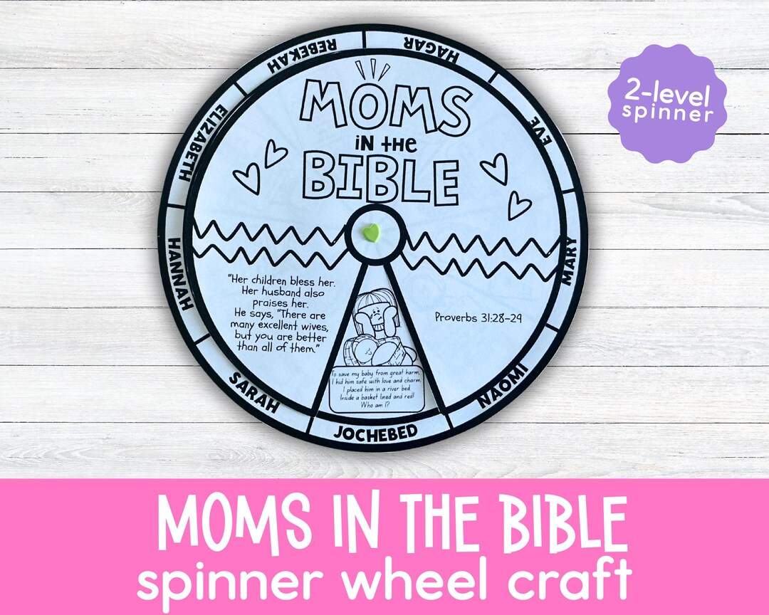 Mother's Day Bible Craft, Spin to Guess the Bible Mom, Printable Craft ...