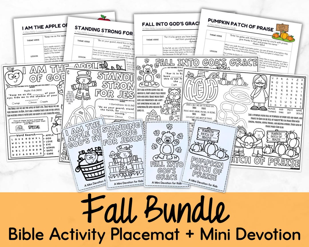 Fall Bundle Bible Activity Set, Bible Lesson + Printable Activity ...